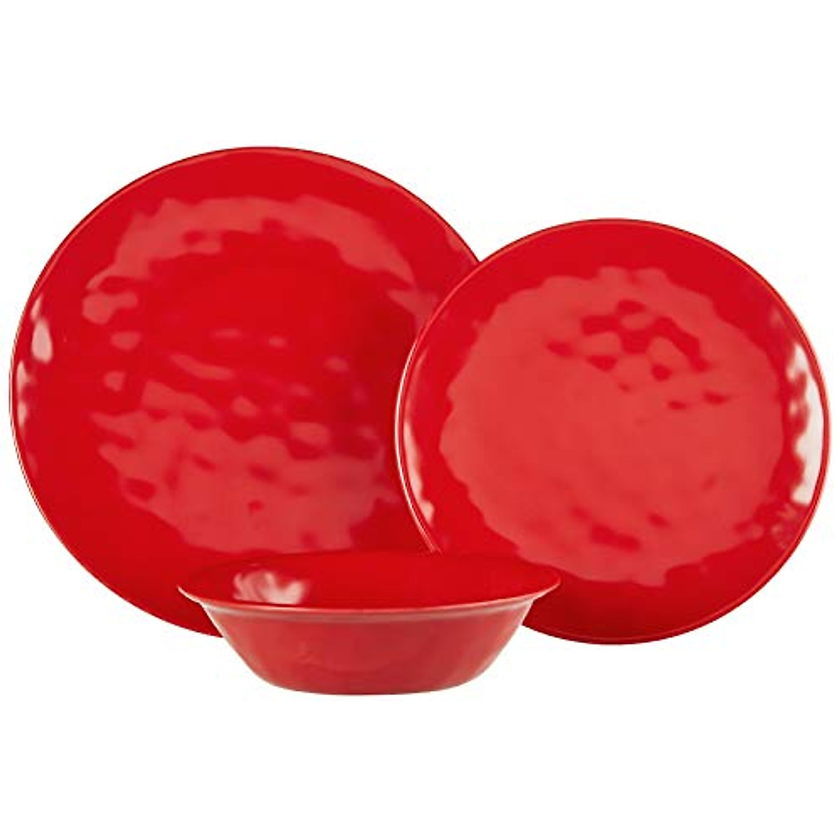 Certified International Melamine 12 pc Dinnerware Set, Service for 4, Red
