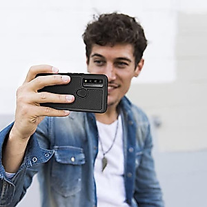 NTZW for TCL 30 XE 5G Case: Drop Protective Military Grade Armor Case Cover | Sturdy Anti-Slip Grip & Shock-Proof Silicone TPU Bumper | Dual-Layer Heavy Duty Protection Phone Case - Black