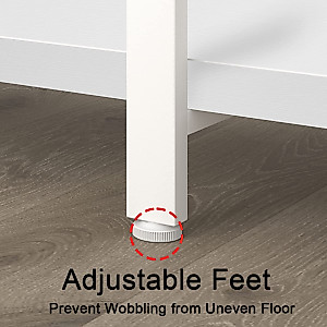 HSH 5 Tier Tall White Bookshelf, Metal and Wood Storage Book Shelves for Bedroom Living Room Office, Modern Large White Bookcases and Bookshelves 5 Shelf, Farmhouse Open Vertical Display Book Shelf