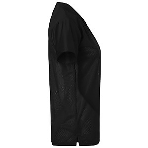 Augusta Sportswear Women's Standard Junior Fit Replica Football Tee, Black, Small