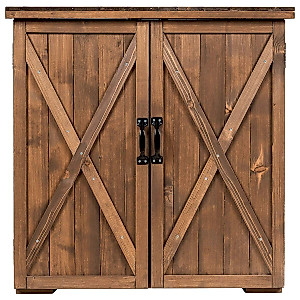 Goplus Compact Wooden Storage Shed, 2.5 X 2 Ft Fir Wood Cabinet for Garden Yard Patio