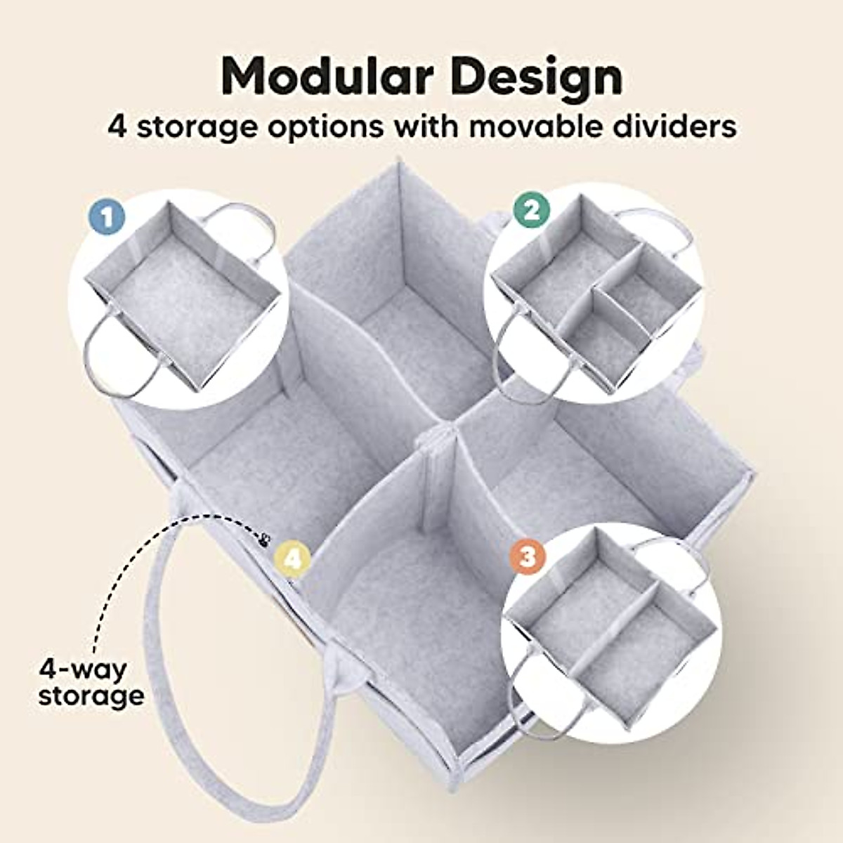 KeaBabies Baby Diaper Caddy Organizer and Portable Diaper Changing Pad - Large Baby Organizer - Waterproof Foldable Baby Changing Mat - Diaper Organizer For Changing Table - Diaper Changing Station