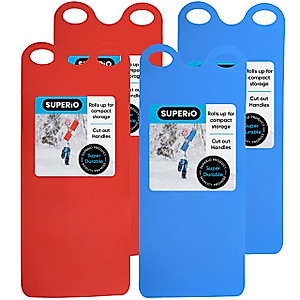 Superio Snow Slider Mat, Flexible Snow Sled Flying Carpet, Roll up Sleds for Kids and Adults 54" Lightweight Portable Plastic Snowboard Sled (Blue/Red)