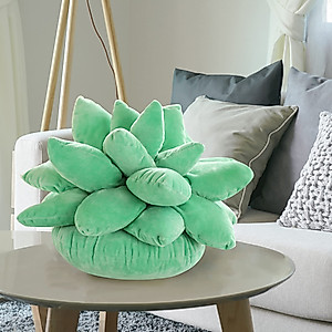 TYISON 3D Succulents Cactus Pillow, Cute Succulents, for Garden or Green Lovers Baby Green Plant Throw Pillows for Bedroom Room Home Decoration Novelty Plush Cushion