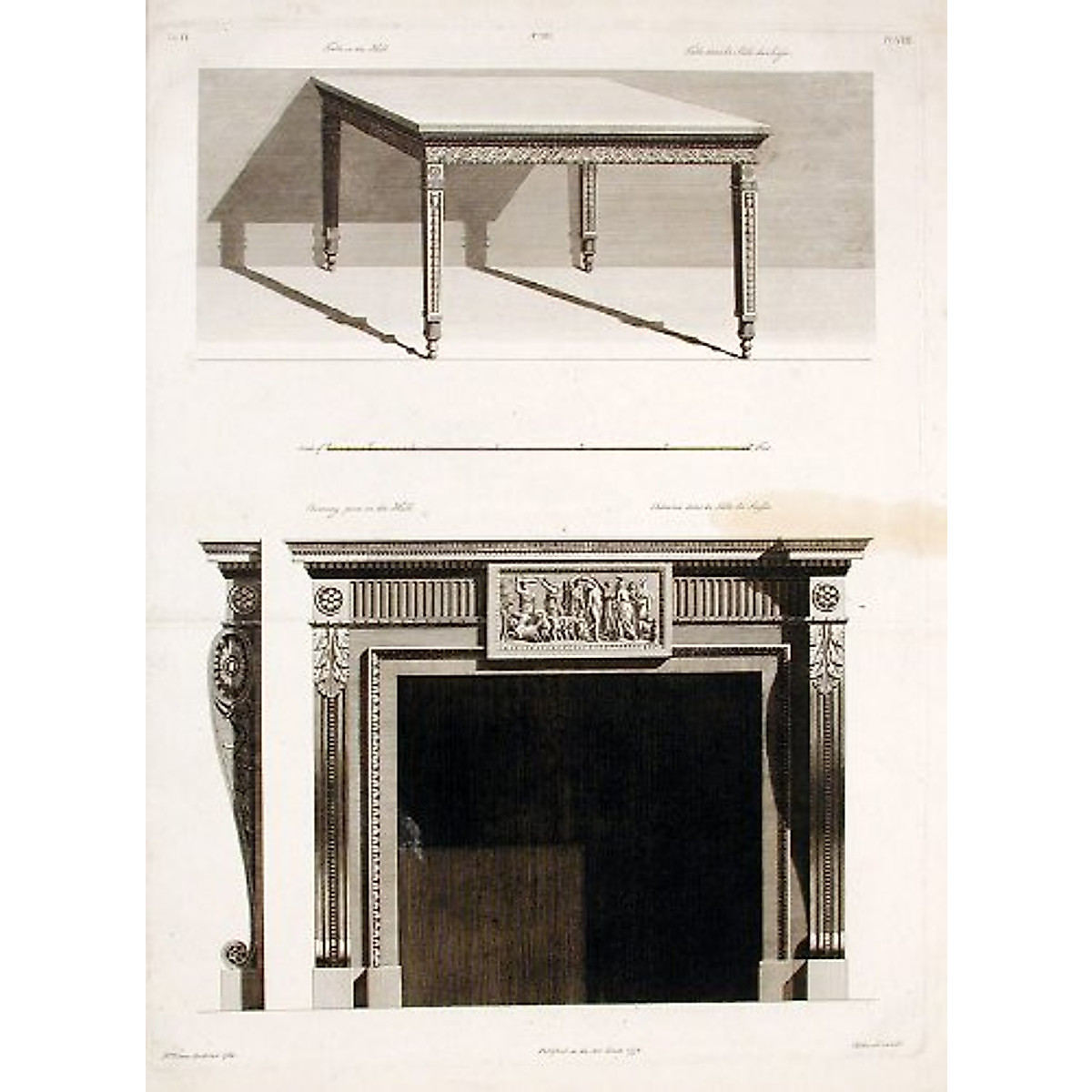 Chimneypiece and Table in the Hall of Shelburne House.