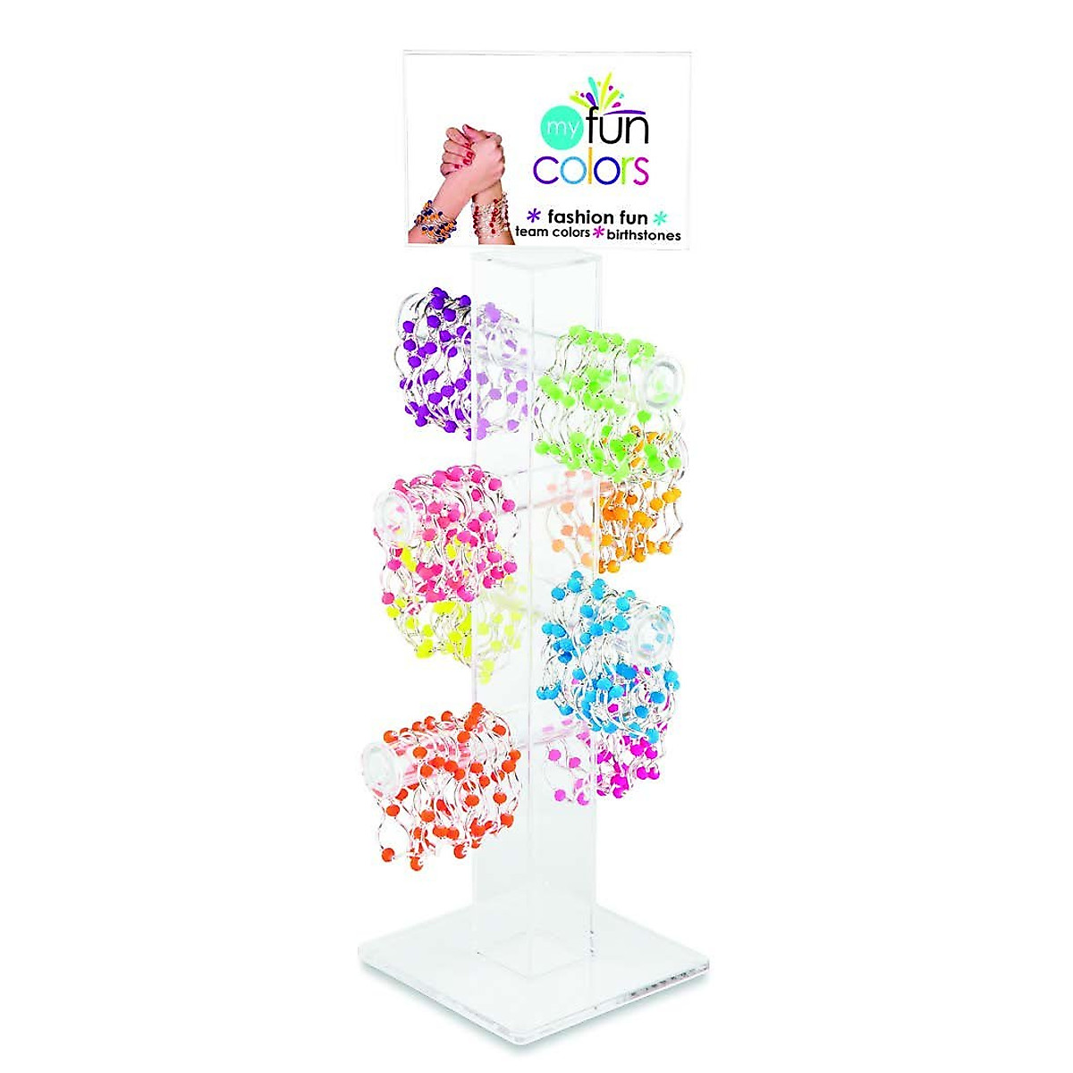 FixtureDisplays® Plexiglass Acrylic 8-bar Bracelet Display Rack Tabletop Jewelry Necklace Display 15398