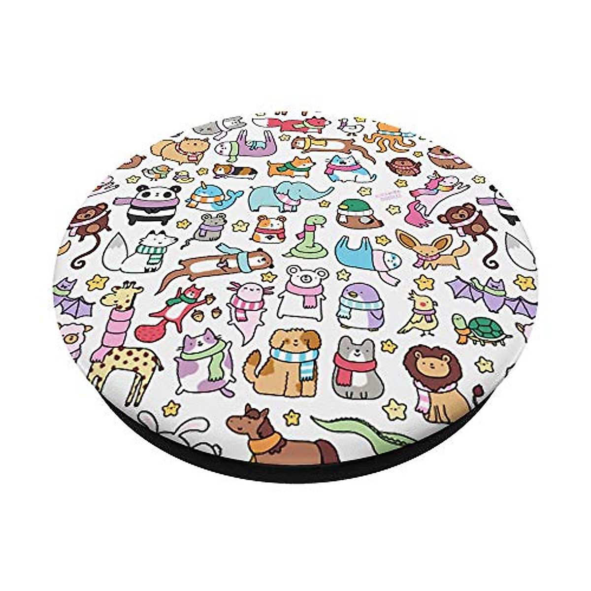 Cute Animals Doodles PopSockets PopGrip: Swappable Grip for Phones & Tablets