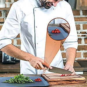 HINDLA Handmade Wooden Cutting Board – 2in1 Acacia Wood Chopping Board & Charcuterie Board Serving Tray – Functional Handmade Butcher Block Wood Cutting Board for Meat and Vegetables – Food Safe