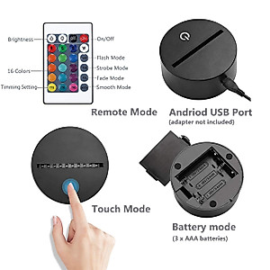 Baseball Gifts, Baseball Night Light, 3D Illusion Lamp for Boys Gift 16 Changing Color Remote Control Kids Room Lighting Ball Decor (Atlanta)