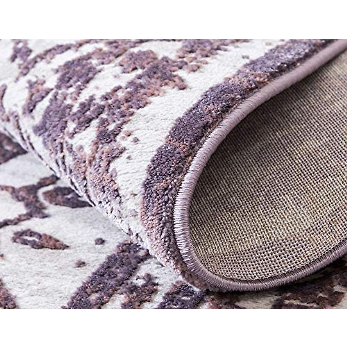 Unique Loom Aberdeen Collection Traditional Vintage Inspired Tone Textured Area Rug, 9 ft x 12 ft, Violet/Ivory