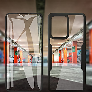 CCSamll for Xiaomi Redmi Note 12 5G Clear Case with Screen Protector, Slim Shockproof Soft TPU Bumper Full Body Protection Phone Cover Case for Xiaomi Redmi Note 12 5G/ Poco X5 QC Black