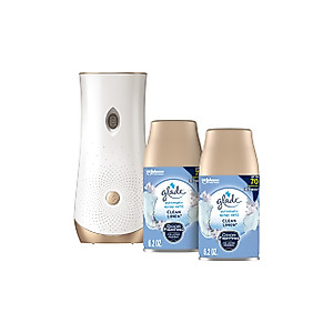 Glade Automatic Spray Refill and Holder Kit, Air Freshener for Home and Bathroom, Clean Linen, 6.2 Oz, 2 Count