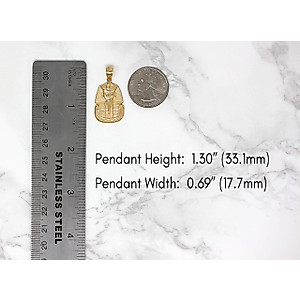 CaliRoseJewelry 10k Egyptian Pharaoh King TUT Pendant in Yellow Gold, 16"