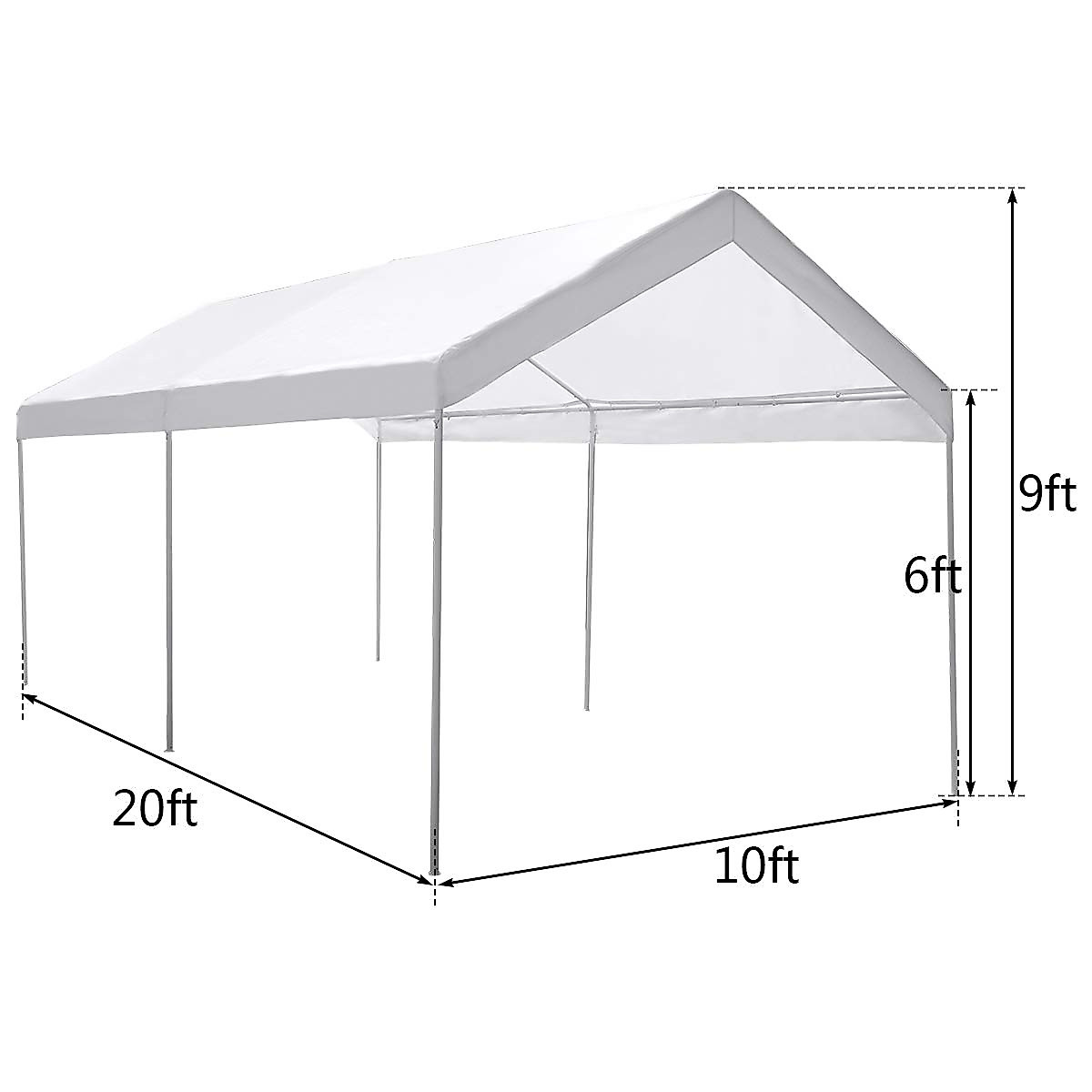 Tangkula Carport 10 x 20 Heavy Duty Portable Car Canopy All-Purpose Water-Resistant Carport Outdoor Party Canopy Garage Cover Instant Shelter