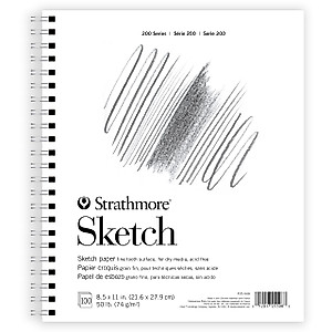 Strathmore (25-508 STR-025-508 100 Sheet Sketch Pad, 8.875 by 11", 8.5"x11", White