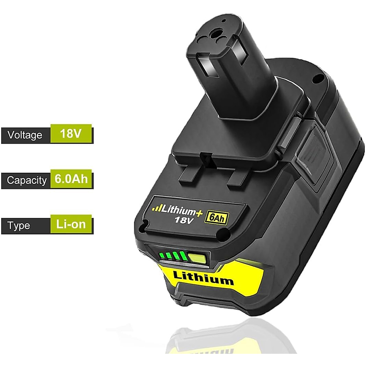 VIRSHX BATT 2Pack 18V 6.0Ah Battery Replacement Compatible with Ryobi 18V Lithium-ion Battery P102 P103 P105 P107 P108 P109 Cordless Tool Battery