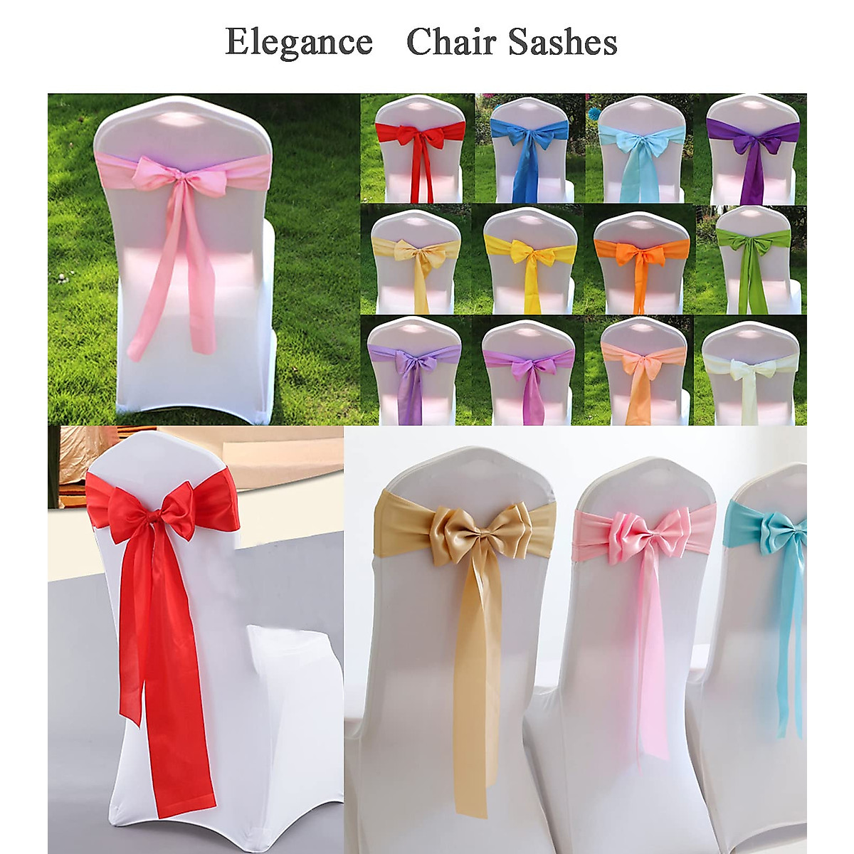 ATRBB 4 Inches Wide Gold Satin Ribbon, 27 Yards Soft, No Wrinkles and Consecutive Solid Fabric Ribbon for Cutting Ceremony, Christmas, Wedding, Birthday Decor and Chair Sashes