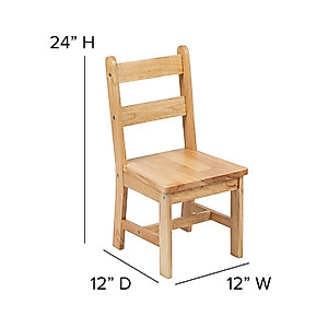 Flash Furniture Kyndl Kids Solid Hardwood Table and Chair Set for Playroom, Bedroom, Kitchen - 3 Piece Set - Natural