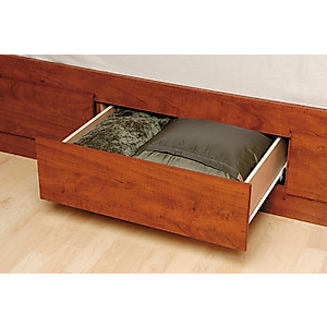 Prepac Queen Sonoma 6 Drawers, White Platform Storage Bed