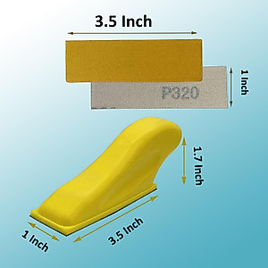 AutKerige Micro Detail Sander Paper Kit，80PCS Wet Dry Sandpaper-Grit 80 120 180 240 320 400 600 800,3.5”x 1”Hand Sanding Block with Hook and Loop Sanding Strips for Narrow Spaces Sanding or Polishing