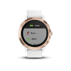Garmin 010-01769-09 Vívoactive 3, GPS Smartwatch with Contactless Payments and Built-in Sports Apps, White/Rose Gold