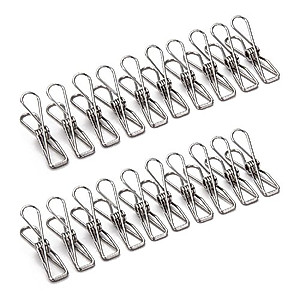 Megeor Stainless Steel Clothes Pins, 60 Packs Wire Laundry Clip for Clothes, Socks, Scarves, Home & Office