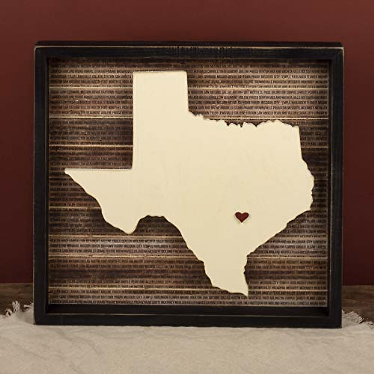 Primitives by Kathy 27787 Wanderlust Inset Box Sign, 16.5 x 15.5-Inches, Texas