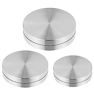 DOITOOL 3pcs Turntable Shaft Tabletop Accessories Cake Turntable Cake Stand Glass Round End Table Glass Tops Adapter for Glass Table to Rotate Non-Slip Mat Desktop Aluminum Alloy