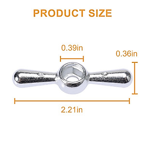 VIDABTE PP20617 Replacement Tee Handle with Square Broach in Chrome,Outdoor Faucet Handle Tee Handle,Metal Outside Faucet Hose Bibb Tee Handle,Square Broach (2 pcs)