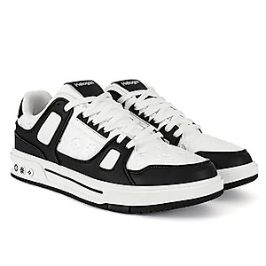 Mens Fashion Sneakers Casual Shoes Low Top Comfort Walking Shoes for Male Black/White Size 7