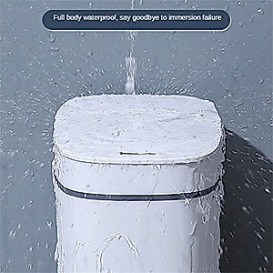 AIWE7D Touchless Bathroom Trash Can with Lid Lids for Kitchen Office Home Bedroom Motion Sensor Trash Can Waterproof Garbage Bin Rechargeable Smart 3.7 Gallon