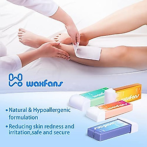 Roll on Wax, Waxfans Wax Roller Refill (4 Packs), Hair Wax Removal for Body Hair, Legs, Arms, Not included :roll on wax warmer