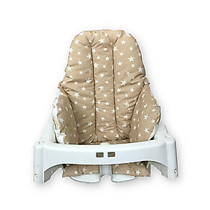 Bebek Ozel High Chair Cushion , One Piece ikea high Chair Accessories, Cotton Antilop High Chair Accessories, Washable Cushion (Brown Rainbow)