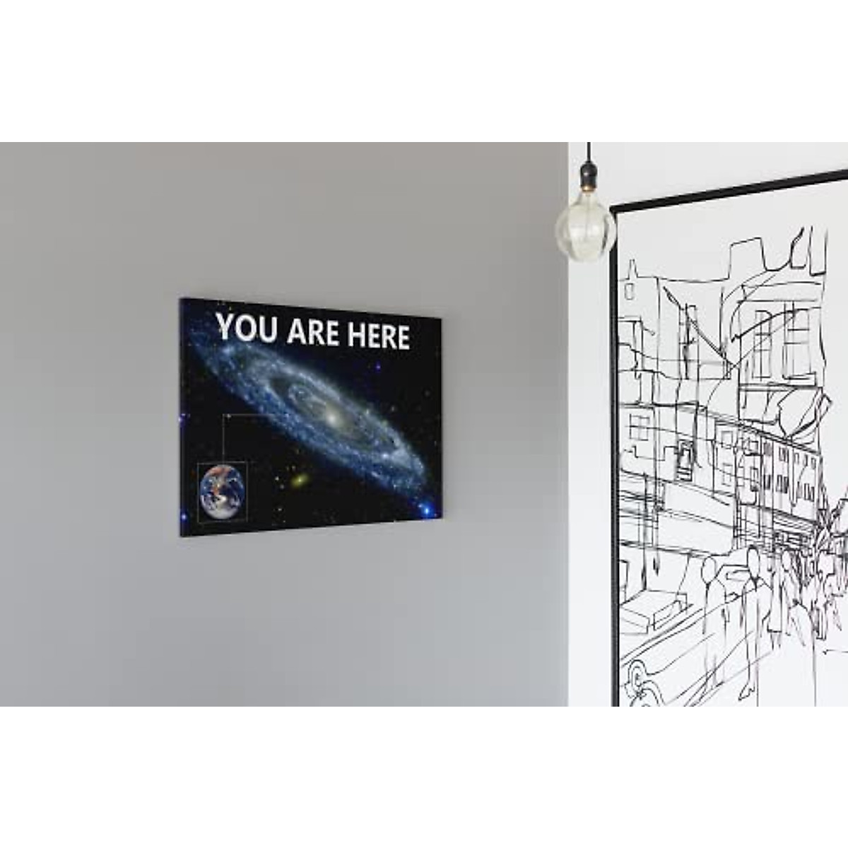 You are Here Galaxy Cool Solar System Human Earth Location Classroom Decorations NASA Milky Way Posters Science Room Kids Toddlers Teens Educational Astronomy Cool Wall Decor Art Print Poster 36x24