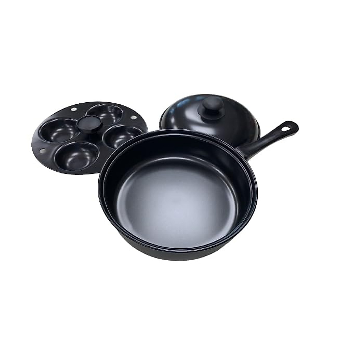 Fox Run Non-Stick Poaching, 13.5" x 8" Egg Poacher and Fry Pan, Black