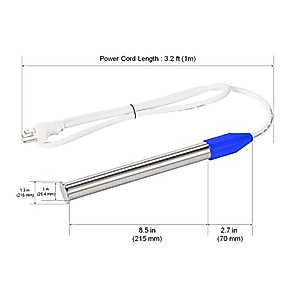 1000W Stainless Steel Fully Submersible Bucket Water Heater, 100% Waterproof, Heating a Small Volume of Water, Slim Design, Easy Carry Handle, Simple to use