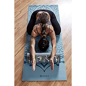 Gaiam Restore Foam Roller with Self-Guided Exercise Illustrations Printed on Massage Roller, 18 Inch
