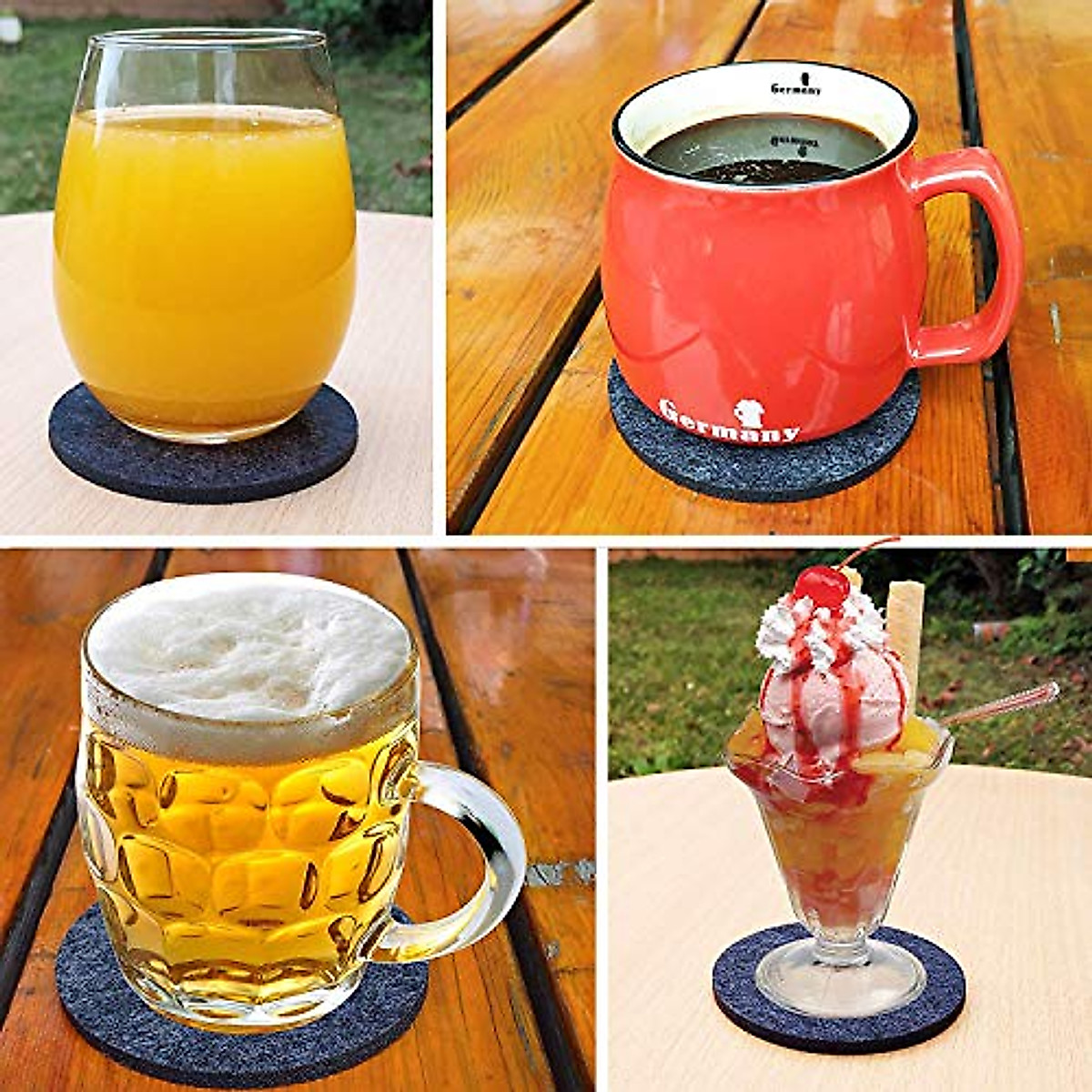 Urbanstrive Coasters, Absorbent Felt Coasters for Drinks Bar Home, 4 inch, 2 Pack