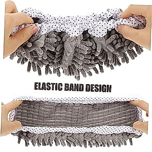 Lurrose 2 Pairs Mopping Slippers Cover Foot Cleaner Dust Mops Shoe Covers for Indoors Floor Cleaning Tool Kitchen Mop Floor Cleaning Shoes Dust Mop Covers Elastic Cleaning Tools Cleaner