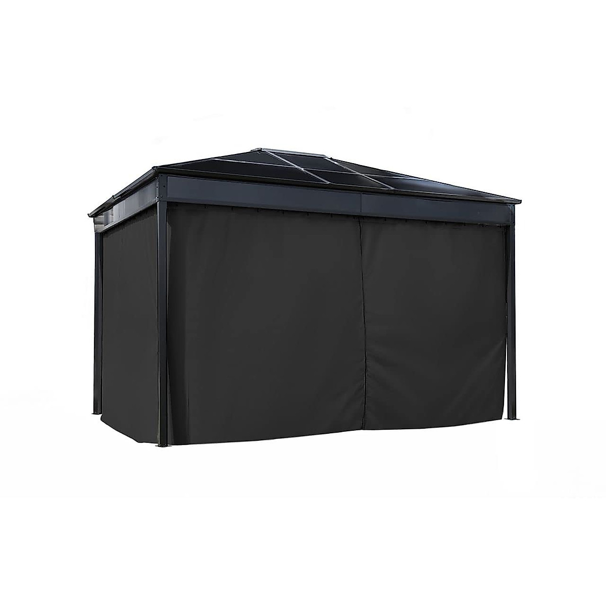 Sojag Accessories Set of 4 10' x 12' Polyester Outdoor Curtains for Diani Gazebo Sun Shelter, Black