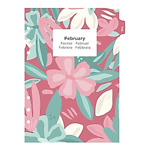 Filofax 6351 Refill For Year 2023 Illustrated Floral Week on 2 Pages A5 (8 1/4'' x 5 3/4'') Tabbed Month Dividers Diary Pack (C6351-23)