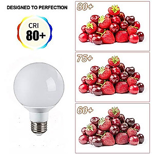 Lxcom Lighting G60 LED Light Bulb 3W Globe Bulbs 25W Incandescent Bulb Equivalent E26/E27 Base Warm White 3000K 300LM LED Small Vanity Light for Makeup Mirror Home Lighting, 6 Pack