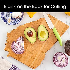 Totally Bamboo Destination Georgia State Shaped Serving and Cutting Board, Includes Hang Tie for Wall Display