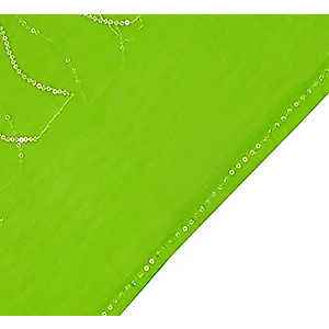 Peegli Indian Vintage Green Cloth Georgette Chiffon DIY Craft Fabric Dress Material Sequins Work Textile