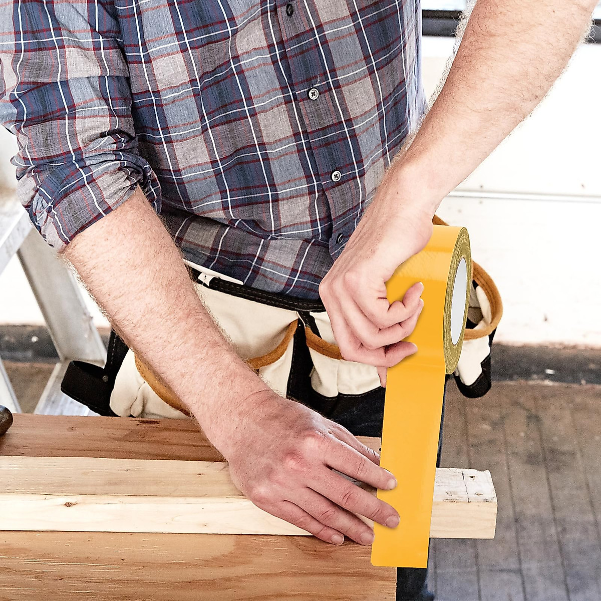 Yellow Duct Tape Heavy Duty Waterproof, 40 Yards X 2 Inch, 9 Mils Thickness Strong Adhesive Sticky, No Residue, Easy Tear by Hand for Home Repairs Indoor Outdoor Crafts Packing HVAC and Construction