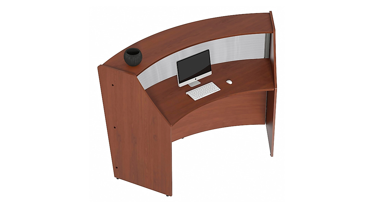Linea Italia Modern Cherry Reception Desk - Easy Assembly & Stylish