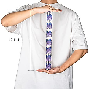 MAYPLUSS Reversible Wrapping Paper Roll - Mini Roll - 17.3 Inch X 32.8 Feet - Purple Mermaid with Glitter Metallic Foil Design (47.3 sq.ft.ttl)