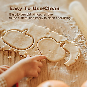 7PCS Large Halloween Cookie Cutters Set, Stainless Steel Metal Halloween Cookie Cutters Shapes - Witch's Hat, Pumpkin, Ghost, Bat Spidder and Cats (Halloween Cookie Cutter)