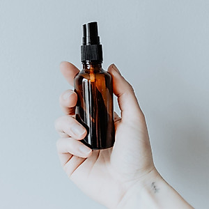 Nylea Small Glass Spray Bottles for Oil, Hair, Plants Water 2 oz | Empty Fine Mist and Refillable Mister Amber Mini Travel Size Bottle for Cleaning Solutions, Essential Oil Sprayer and Nozzle - 2 Pack