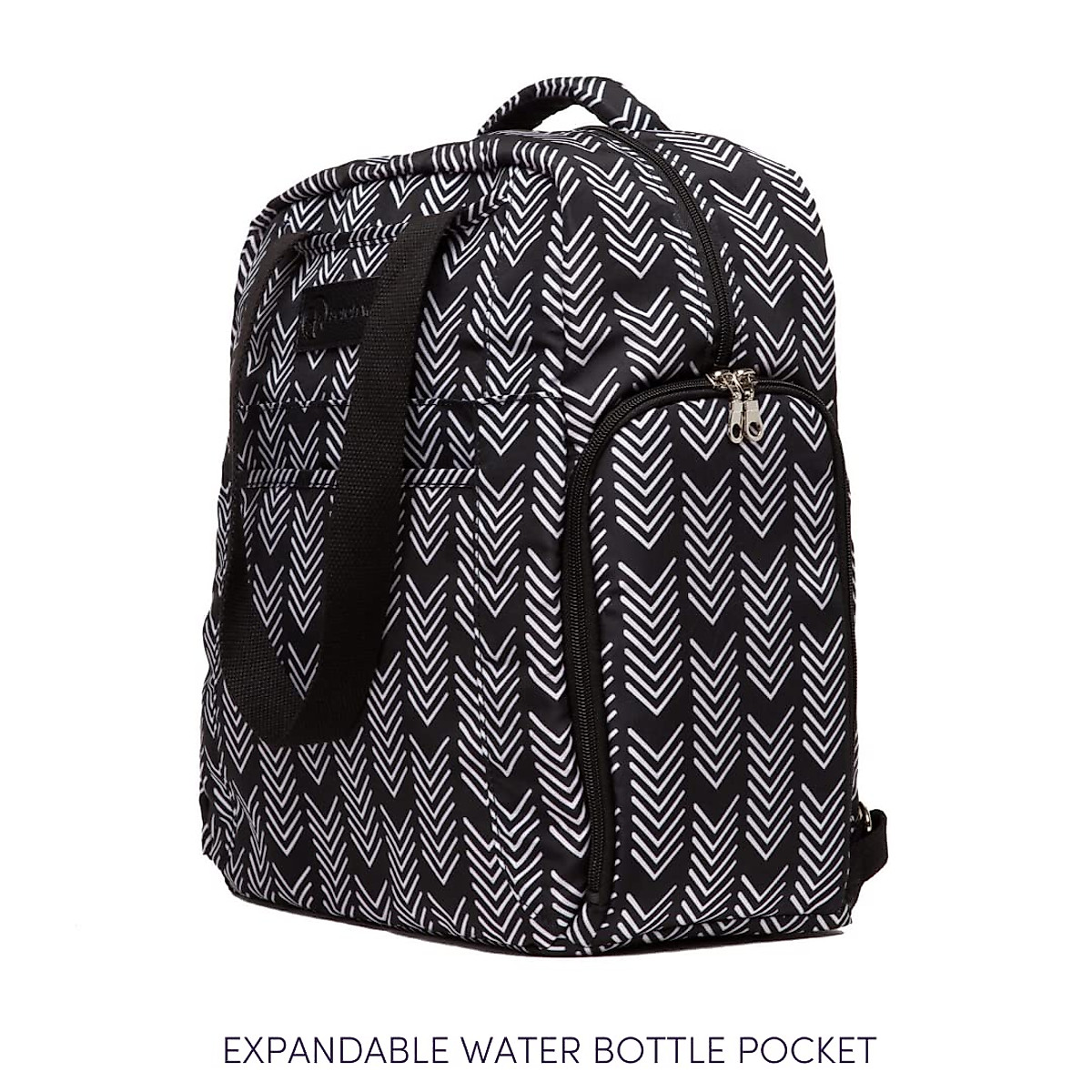 Sarah Wells Kelly Convertible Breast Pump Bag and Backpack with Carrying Handles - 1 Count (Pack of 1) - Black and White